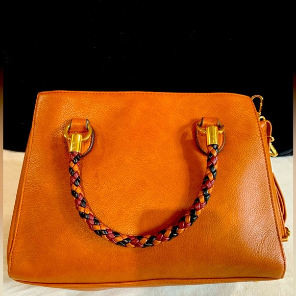 Kate Landry | Bags | Kate Landry Brown Cognac Braided Handle Purse With ...